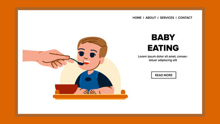 Infant baby eating Royalty Free Vector Image - VectorStock