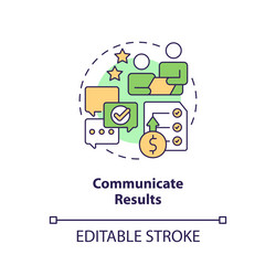 Communicate results blue gradient concept icon Vector Image