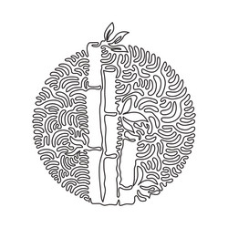 Continuous one line drawing bamboo trees Vector Image