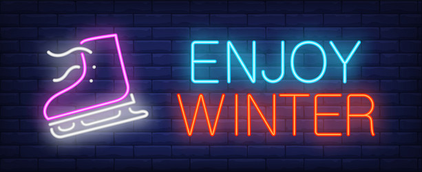 Winter sport neon sign Royalty Free Vector Image