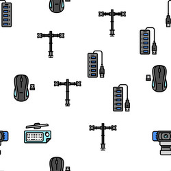 Office gadget computer business seamless Vector Image