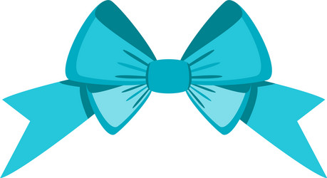 Decorative festive blue bow icon for greeting Vector Image
