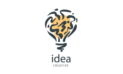 Lamp idea logo background Royalty Free Vector Image