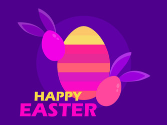Easter egg and bunny ears in a 80s futuristic Vector Image