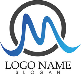 Water wave logo template Royalty Free Vector Image