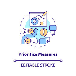 Prioritize measures blue gradient concept icon Vector Image