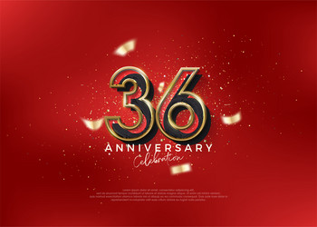 Fancy number 36th to celebrate birthday Royalty Free Vector