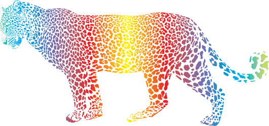 Abstract rainbow cheetah Royalty Free Vector Image