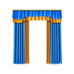 Straight blue curtains composition Royalty Free Vector Image