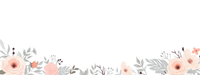 Horizontal banner with pastel pink flowers Vector Image