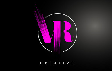 Vr letter design with brush stroke and modern 3d Vector Image