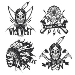 Tribal labels set Royalty Free Vector Image - VectorStock