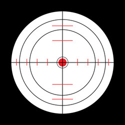 Military target with set bullet holes Royalty Free Vector