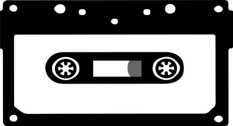 Tape cassette logo on white background Royalty Free Vector