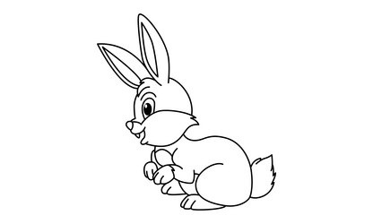 Cute rabbit cartoon coloring page Royalty Free Vector Image