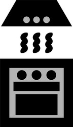 Cooking surface kitchen icon black and white Vector Image