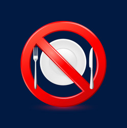 No eating or restaurant prohibition Royalty Free Vector