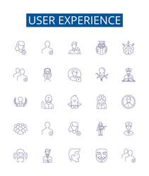 User experience line icons signs set design Vector Image