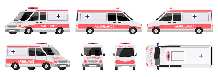 Ambulance emergency medical car side view flat Vector Image