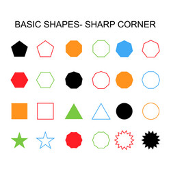 Basic shapes - sharp corner set icon geometrical Vector Image