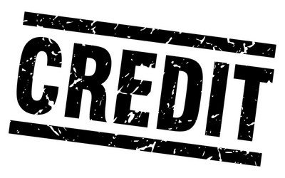 Square grunge black credit stamp Royalty Free Vector Image