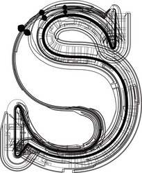 Colorful font letter s Royalty Free Vector Image