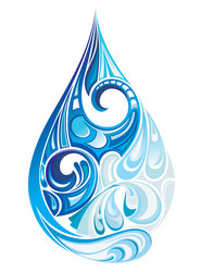 Single blue water drop Royalty Free Vector Image