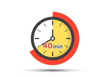 40 minutes on stopwatch icon in flat style clock Vector Image