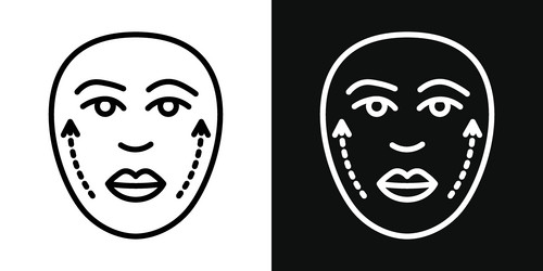Facelift icon set skin surgery and wrinkle symbol Vector Image
