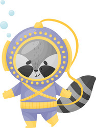 Chicken wearing diving suit snorkeling underwater Vector Image