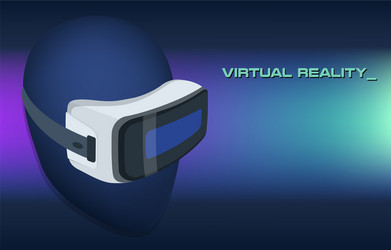 Realistic vr glasses poster on vibrant gradient Vector Image
