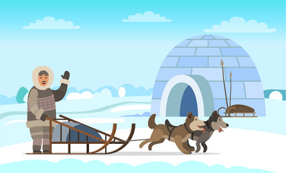 Eskimo cold house from ice blocks in antarctica Vector Image