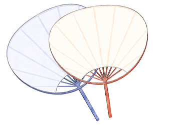 Fan plain japanese paper style Royalty Free Vector Image