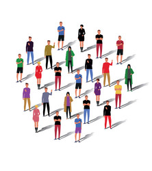 Group of young people graphics Royalty Free Vector Image