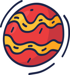 Hand drawn planet with orbit doodle sketch style Vector Image