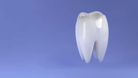 3d tooth care background white clean shiny tooth Vector Image