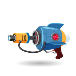 Set cartoon retro space blaster ray gun laser Vector Image