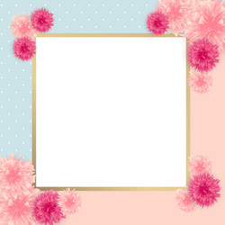 Cute background with frame and flowers collection Vector Image
