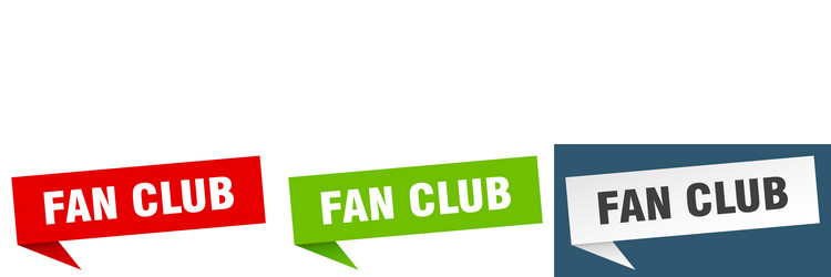 Fan club ribbon paper band banner sign Royalty Free Vector