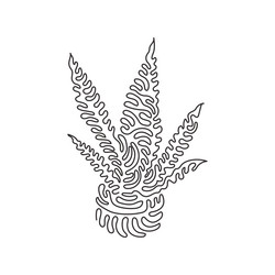 Single continuous line drawing potted snake plant Vector Image