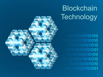 Blockchain concept slider banner design Royalty Free Vector