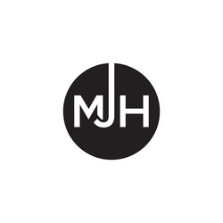 Mjh logo neagtive space design isolated on white Vector Image