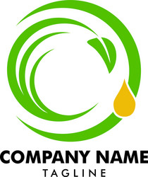 Essential oil logo design natural with fresh Vector Image