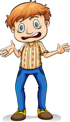 Young man with sad face cartoon character Vector Image