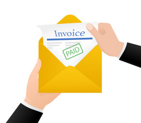 Flat icon with yellow invoice envelope Royalty Free Vector