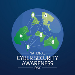 Flyers promoting national cybersecurity awareness Vector Image
