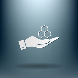 Hand holding a chemical compound symbol chemistry Vector Image