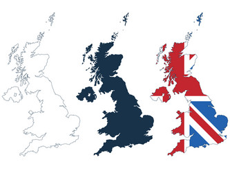 Simple outline map of united kingdom stylized Vector Image