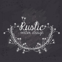 Rustic design black and white Royalty Free Vector Image