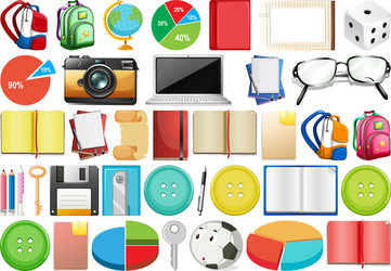 Large set different objects Royalty Free Vector Image